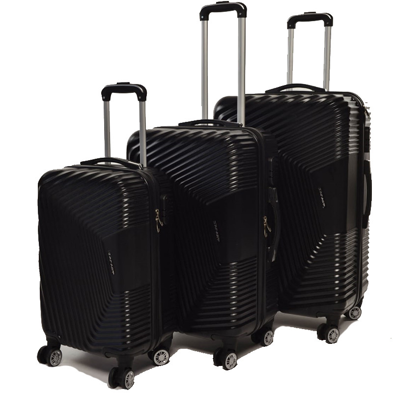 Set De Trois Valises Safari Noir Pas Cher - SpaceNet