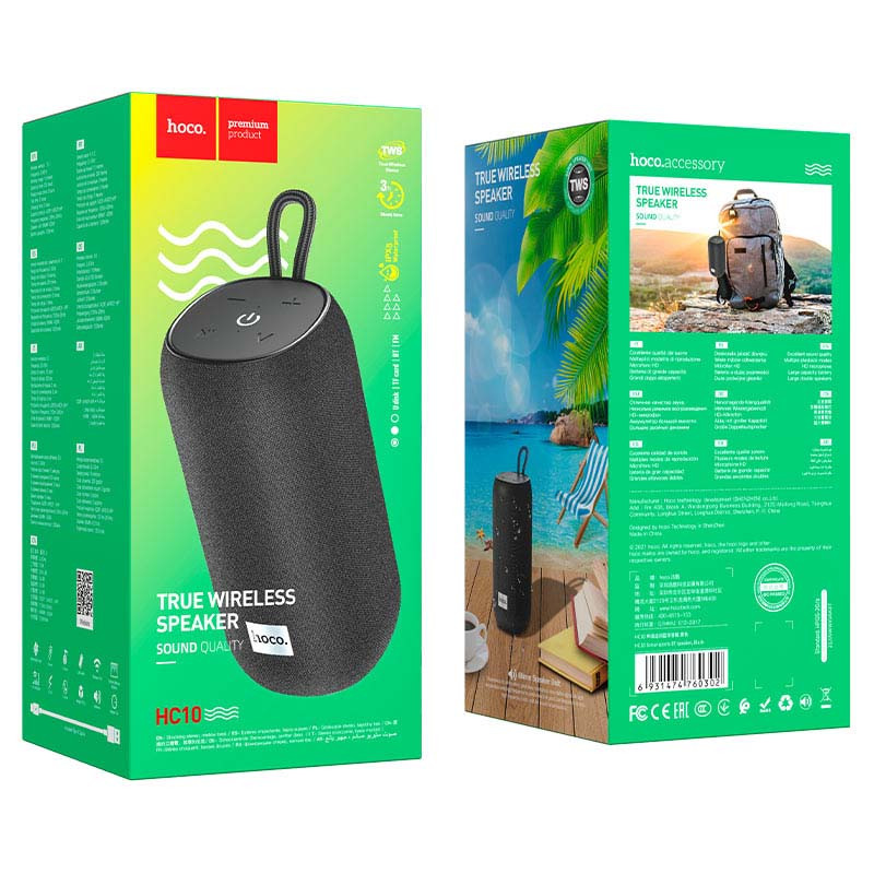 Haut Parleur Bluetooth Hoco Sport HC10 Noir - SpaceNet Tunisie