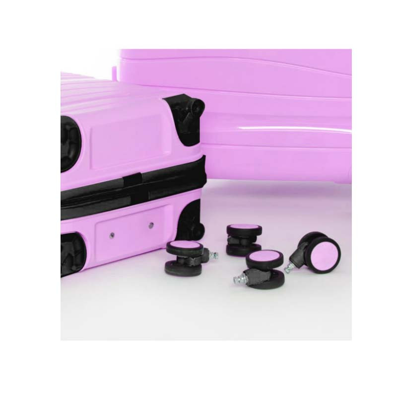 Set De 3 Valises Incassable Avec Roues Démontables Violet - SpaceNet