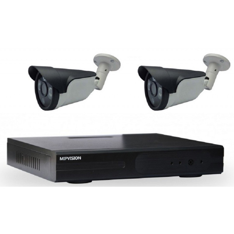 Pack DVR +2 Cameras Externes MipVision 5MP Noir A Bas Prix - SpaceNet