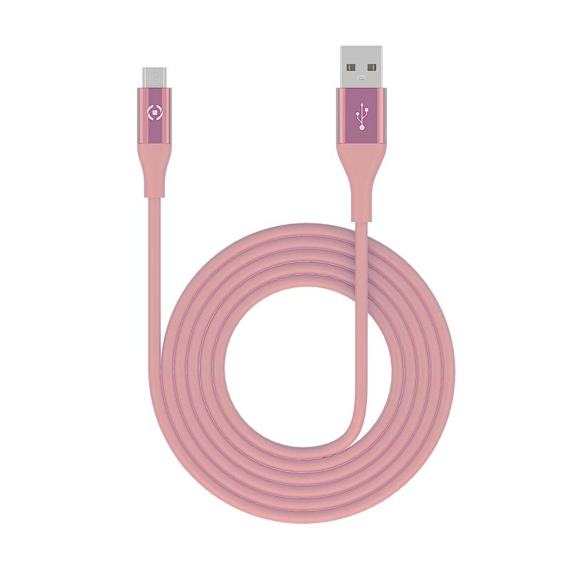 Câble Chargeur Celly USB-A Vers Micro USB Rose - SpaceNet