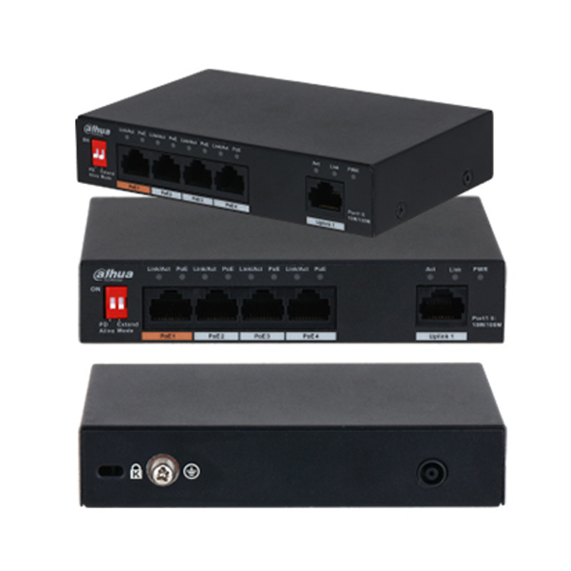Switch Dahua PFS3005-4ET-60 4 Ports 10/100Mbps Noir - SpaceNet