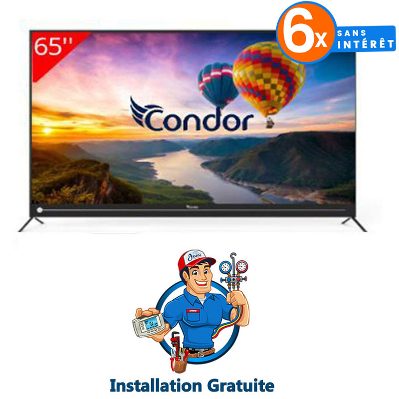 Téléviseur Condor 65" HDR 4K serie B7 Smart Android - Spacenet Tunisie