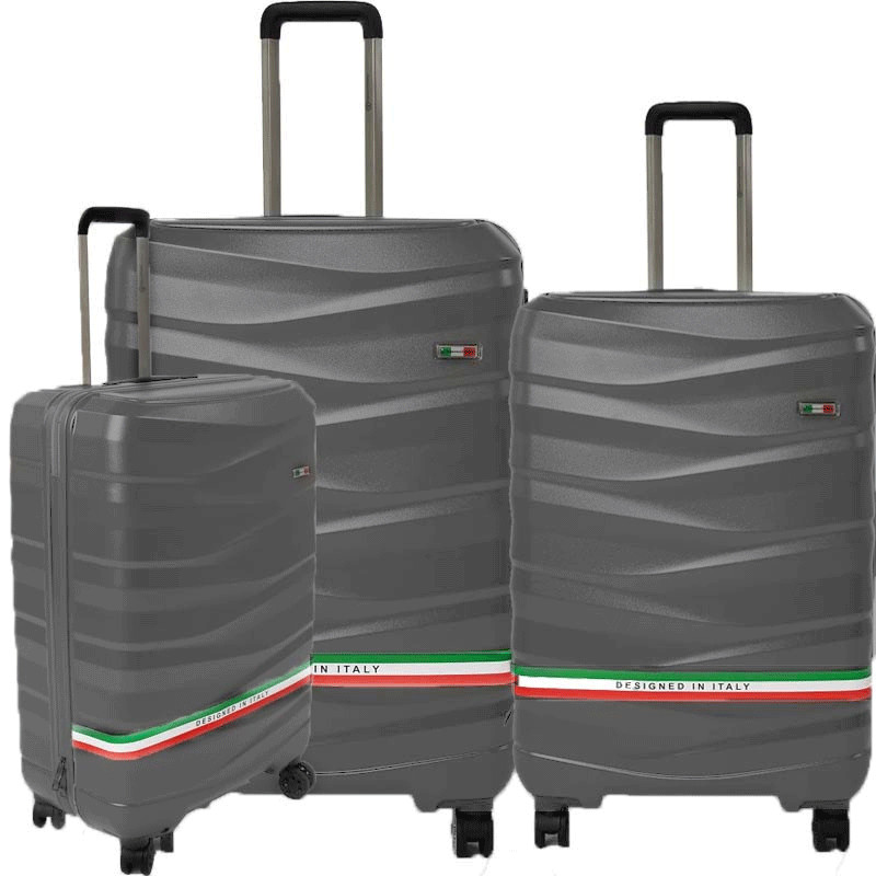 Set De Trois Valises Incassable Gris Foncée à Bas Prix - SpaceNet