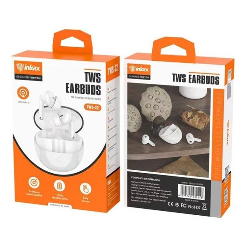 Écouteurs Sans Fil Inkax TWS-22 Blanc Au Meilleur Prix en Tunisie