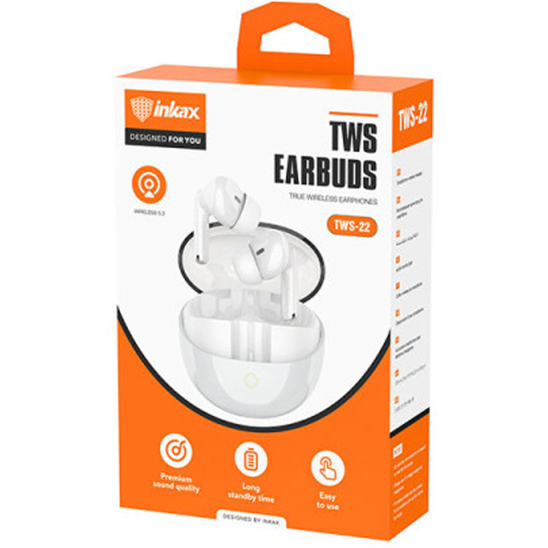 Écouteurs Sans Fil Inkax TWS-22 Blanc Au Meilleur Prix en Tunisie