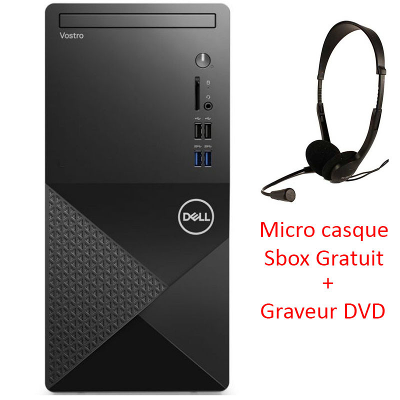 Pc De Bureau Dell i3 12Gén 4Go 1To W11 Noir Au Meilleur Prix En Tunisie