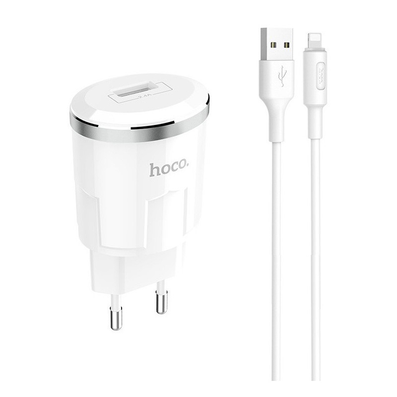 CHARGEUR HOCO 12W IPHONE 100CM BLANC