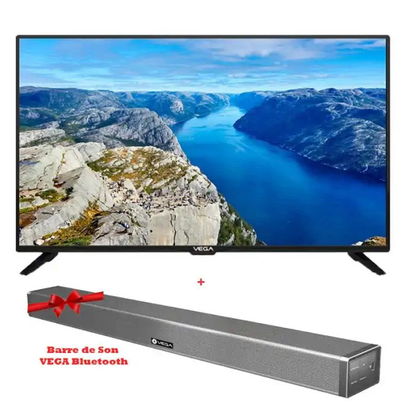 Téléviseur Vega 43" Full HD Android Smart Tv + Barre De Son F43F1FBG