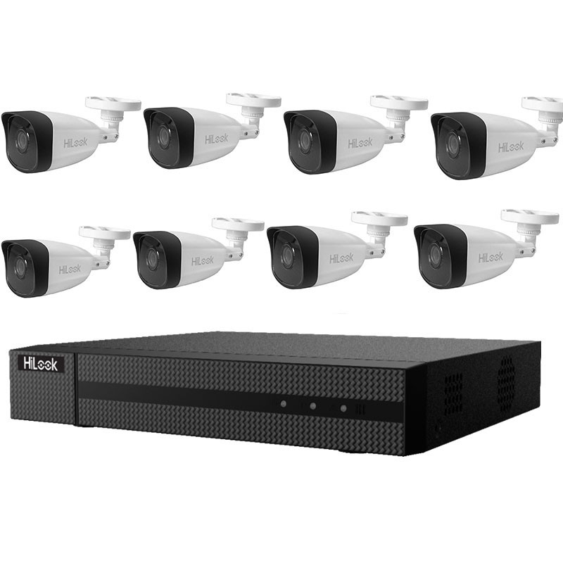 Pack De 8 Camera Surveillance Hilook 4MP HD + NVR 8 Canaux - SpaceNet