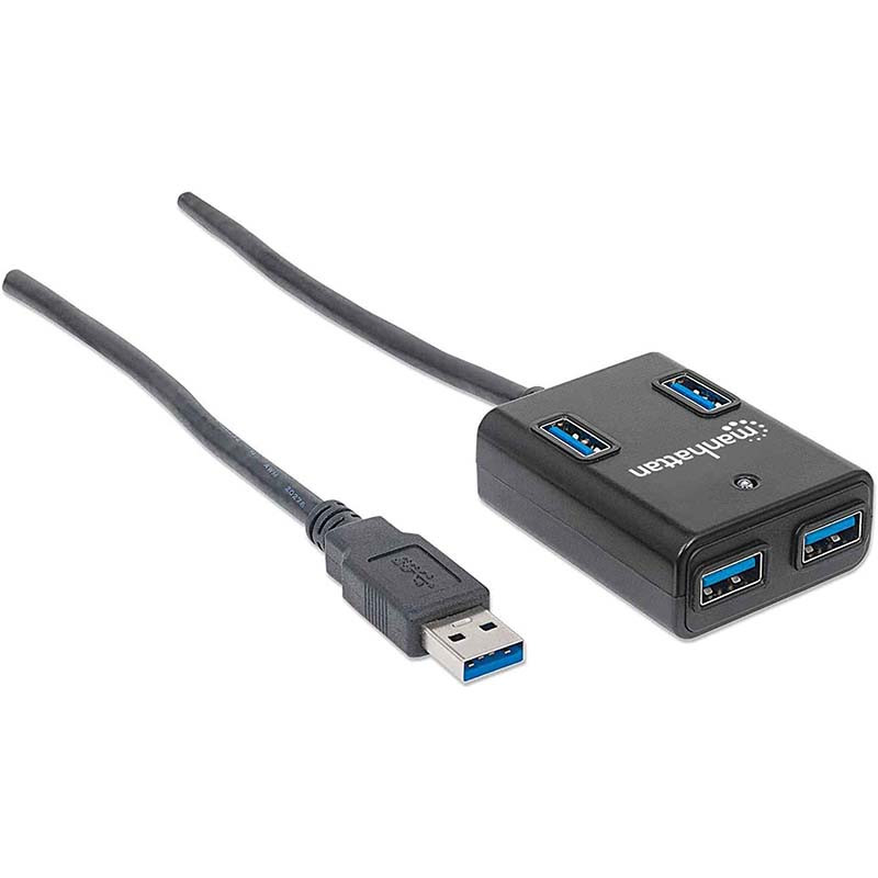 Micro HUB USB 3.0 Manhattan 4 Ports - SpaceNet Tunisie
